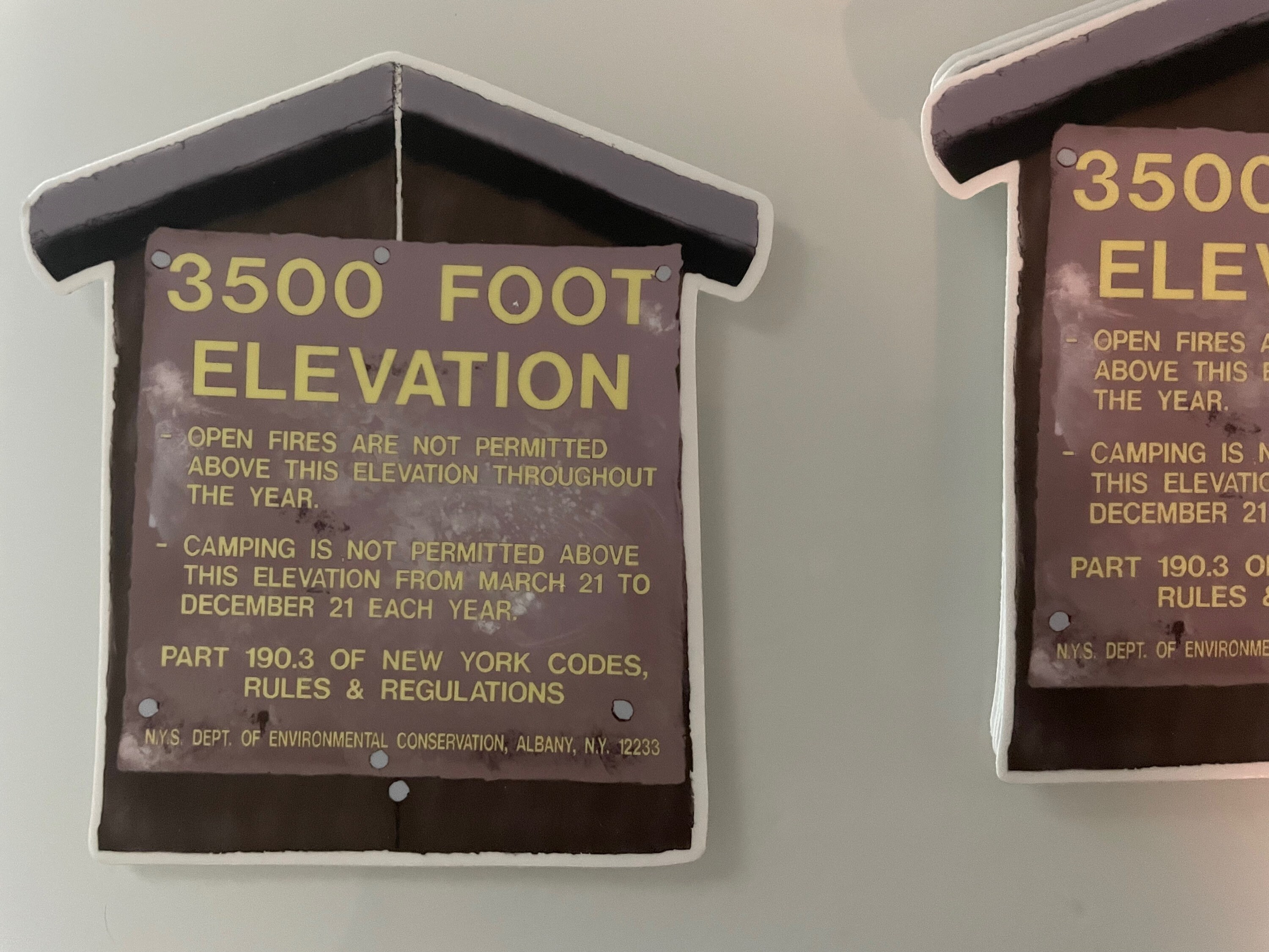 Catskills 3500 Foot Elevation Trail Sign Fridge Magnet Vinyl Sticker ...