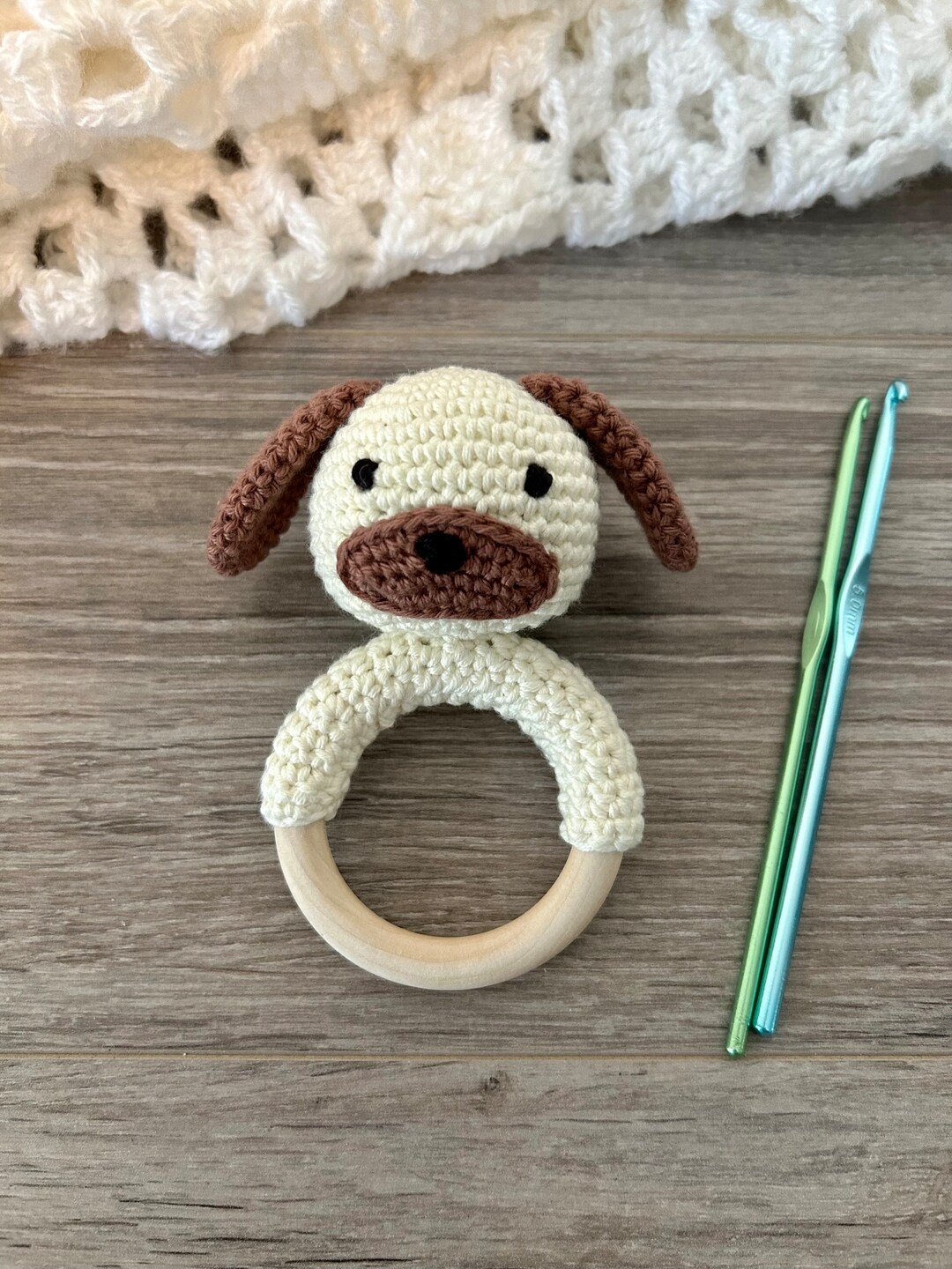 Crocheted Dog Rattle With Bell L for Baby - Etsy