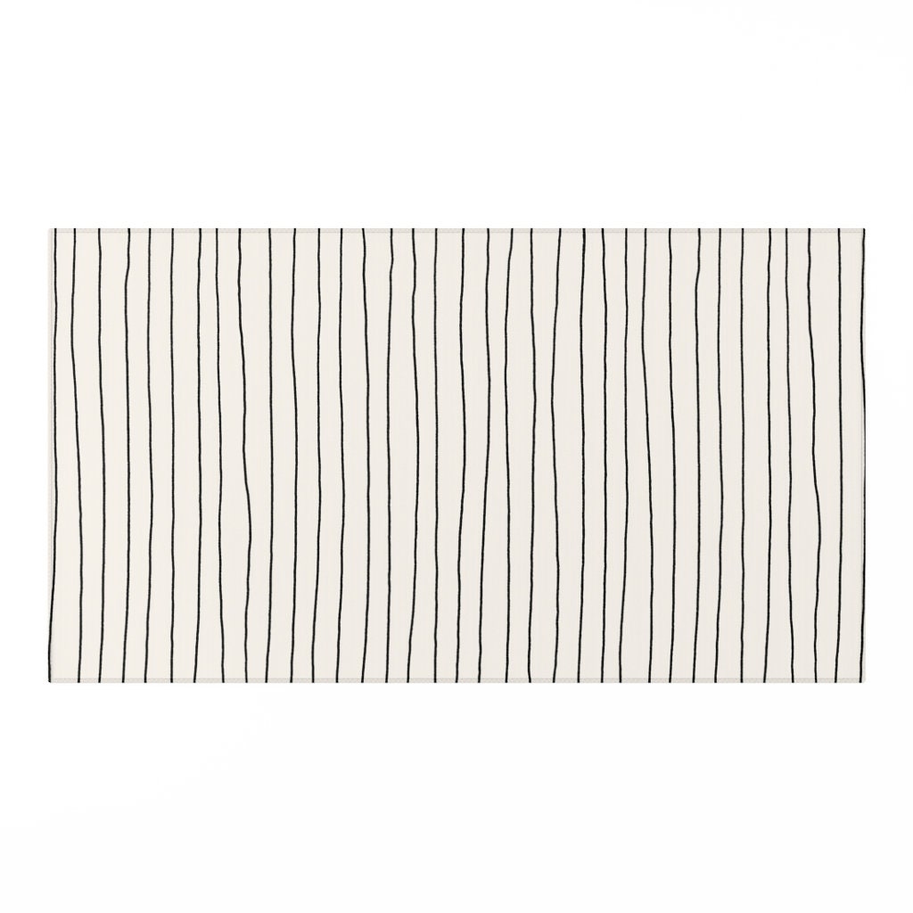 Minimalist Scandinavian Rug, Cream and Black Striped Carpet - Etsy