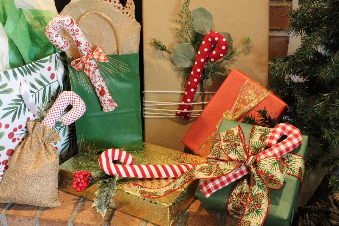 Stuffed Fabric Candy Canes * Set of 8 - Etsy