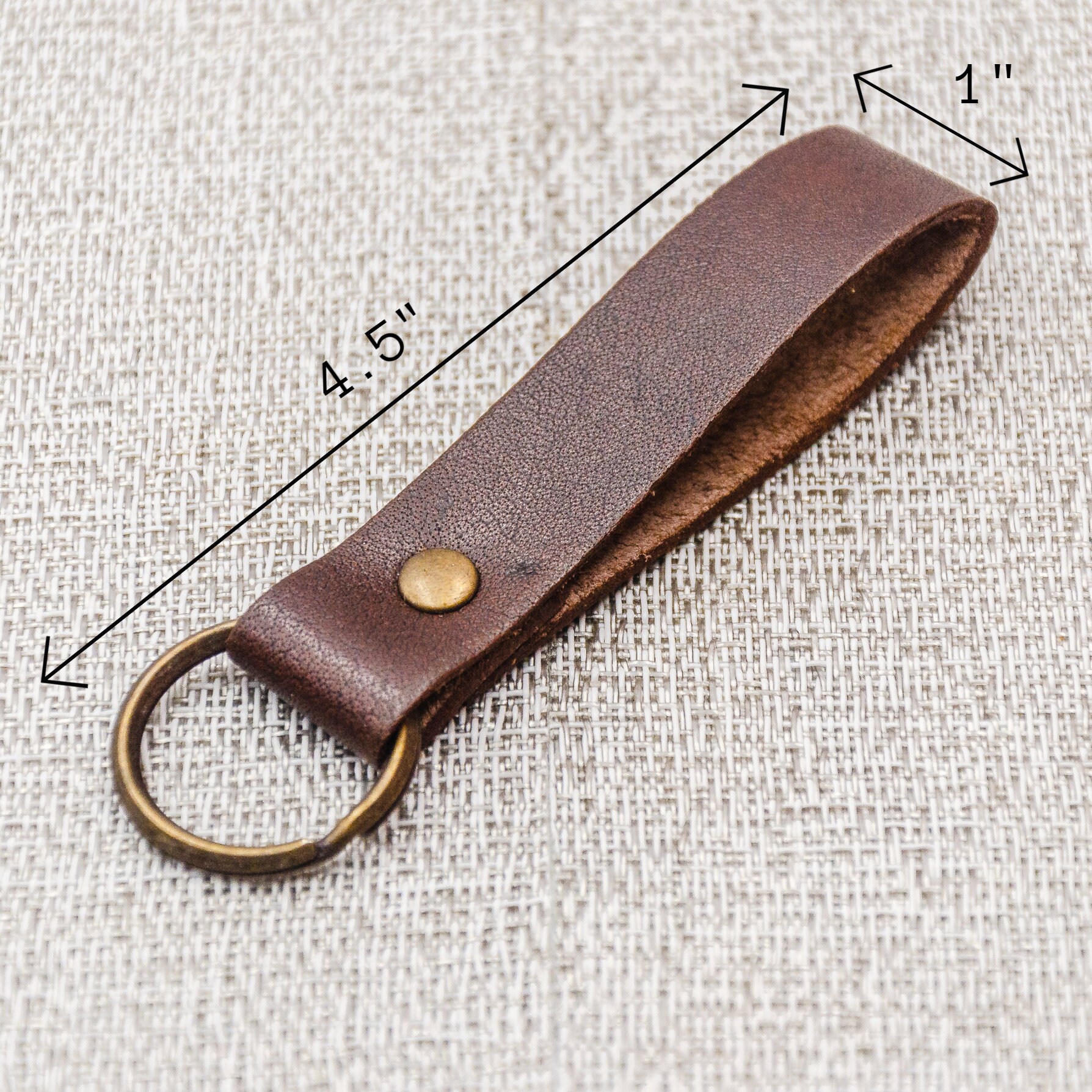 Customized Leather Keychain, Personalized Leather Keychain, Minimialist ...