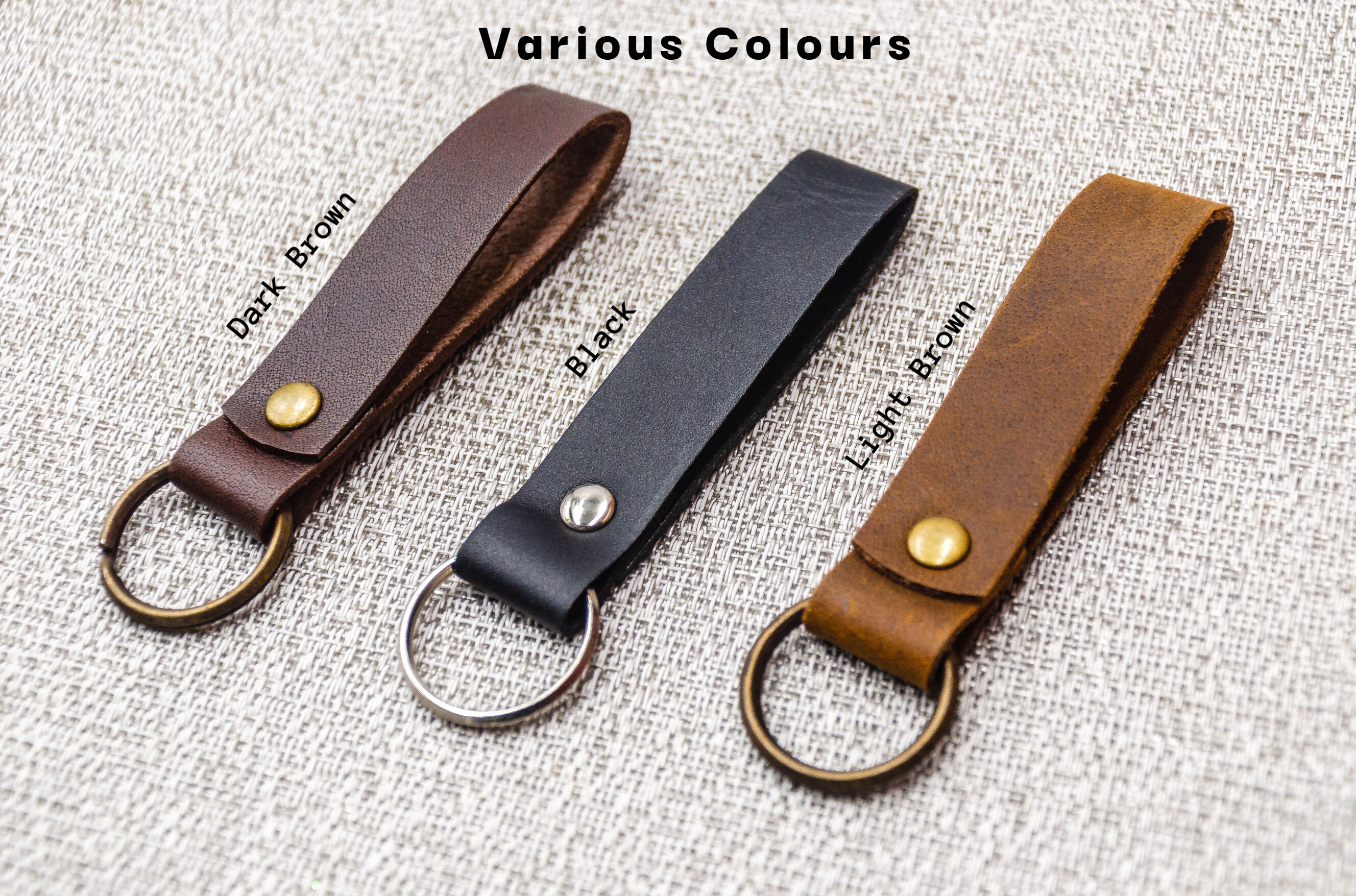 Customized Leather Keychain, Personalized Leather Keychain, Minimialist ...