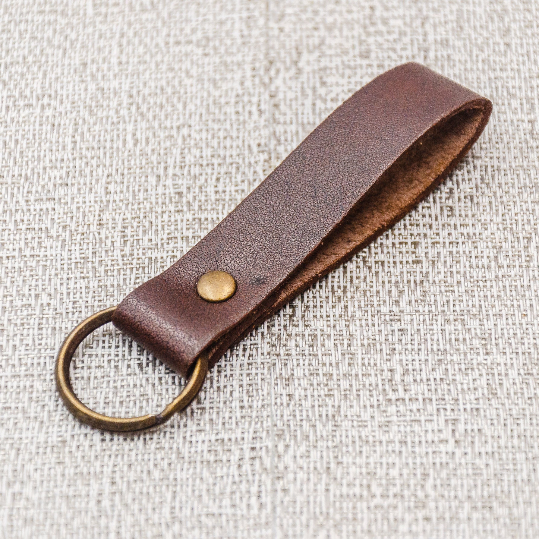 Customized Leather Keychain, Personalized Leather Keychain, Minimialist ...