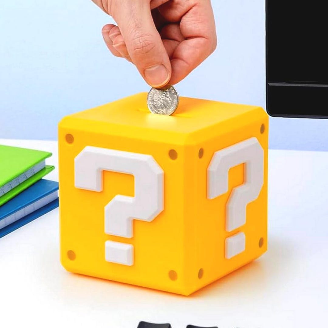 Super Mario Item Block Bank – 3D Printed Coin Bank for Gamers ...