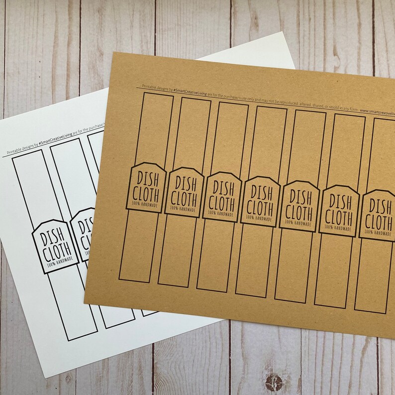 PRINTABLE Dish Cloth Wraps Price Labels for Crocheted or - Etsy