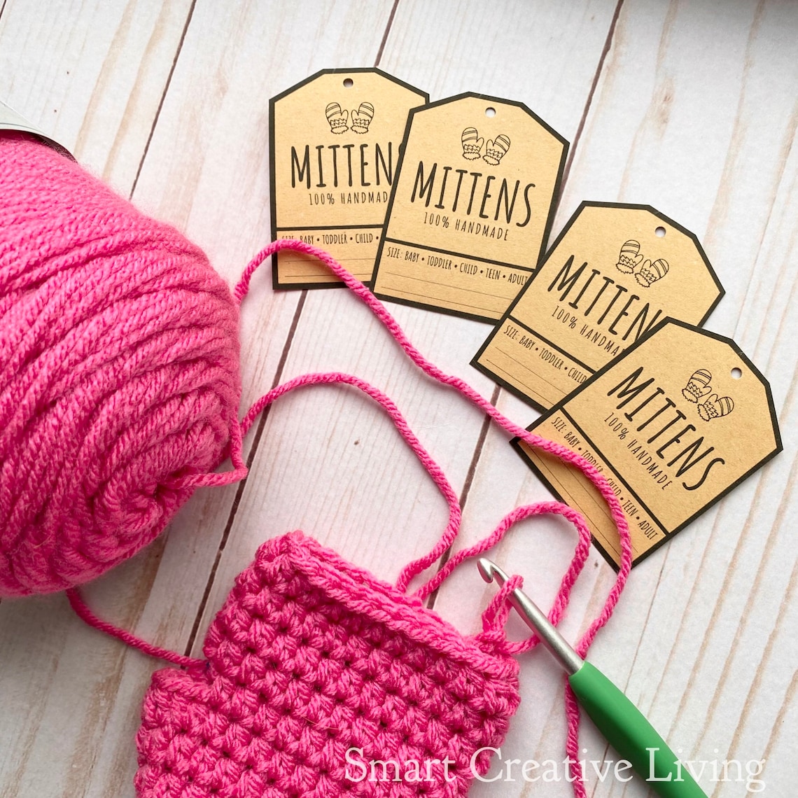 PRINTABLE Mitten Tags Price Labels for Crocheted or Knit Handmade ...