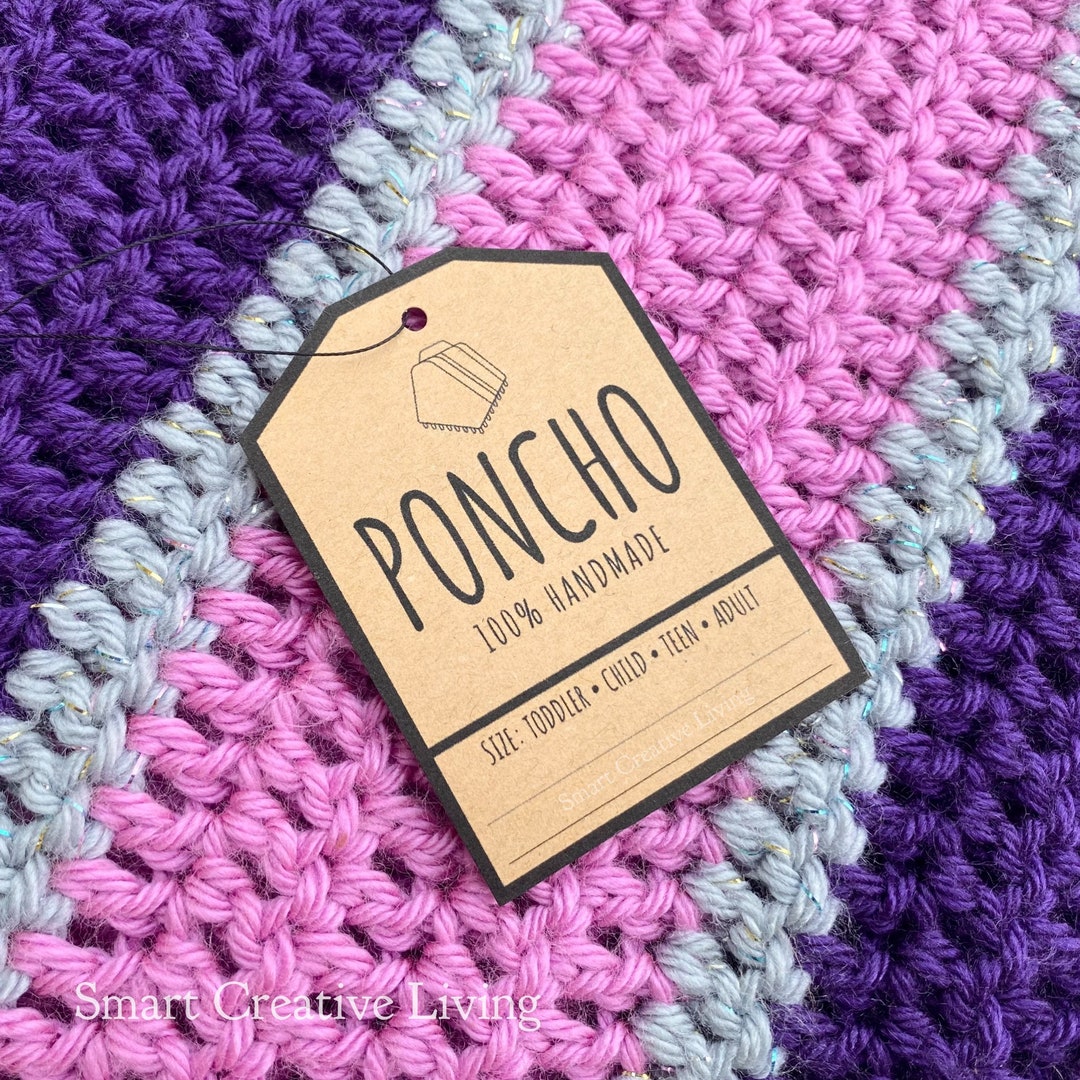 PRINTABLE Poncho Tags - Price Labels for Handmade Crocheted or Knit ...