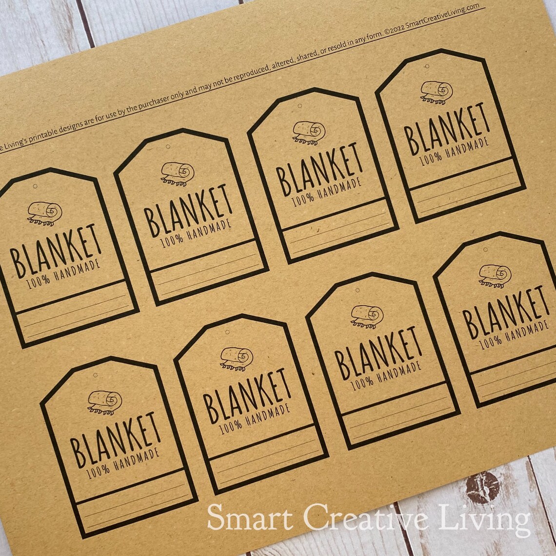 PRINTABLE Blanket Tags - Price Labels for Crocheted or Knit Handmade ...