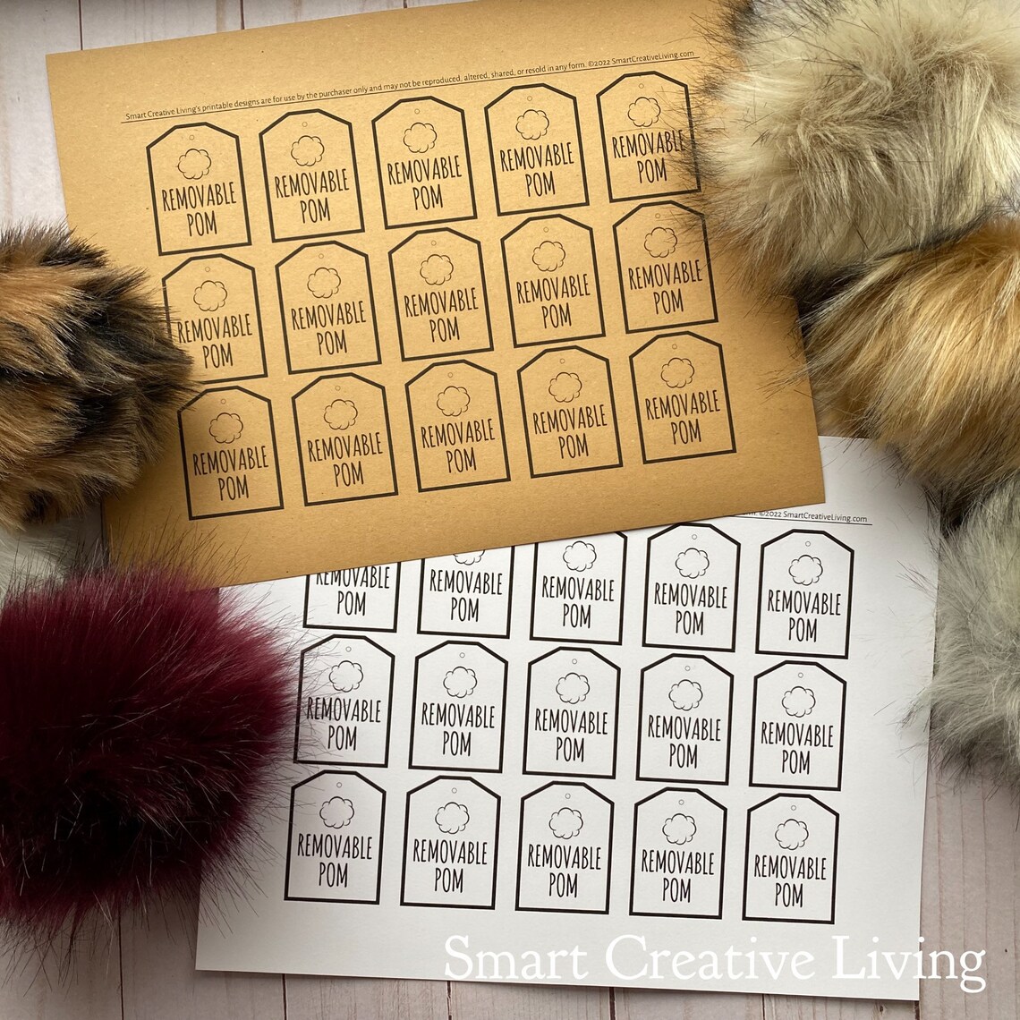 PRINTABLE Removable Pom Tags Price Labels for Crochet or - Etsy