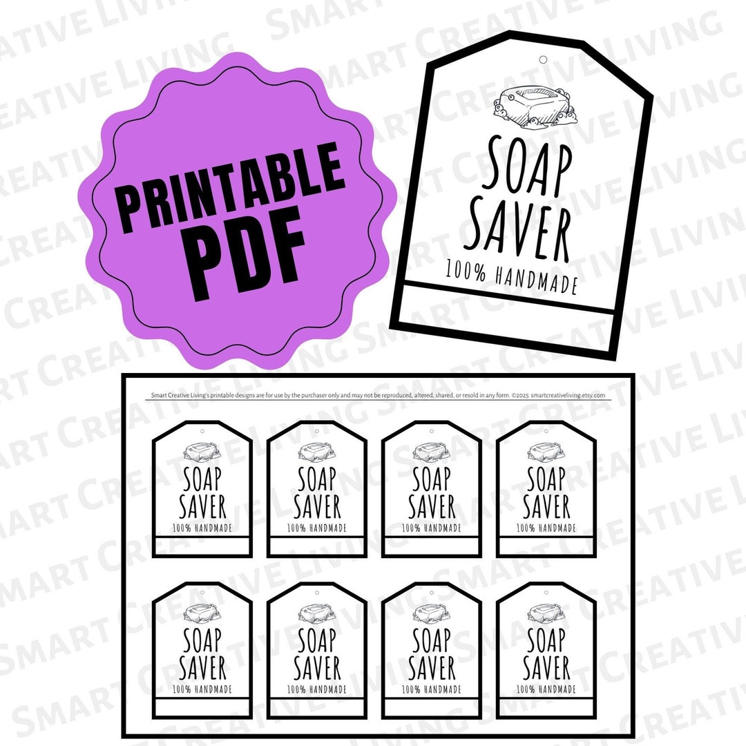 PRINTABLE Soap Saver Tags - Price Labels for Crocheted or Knit Handmade ...