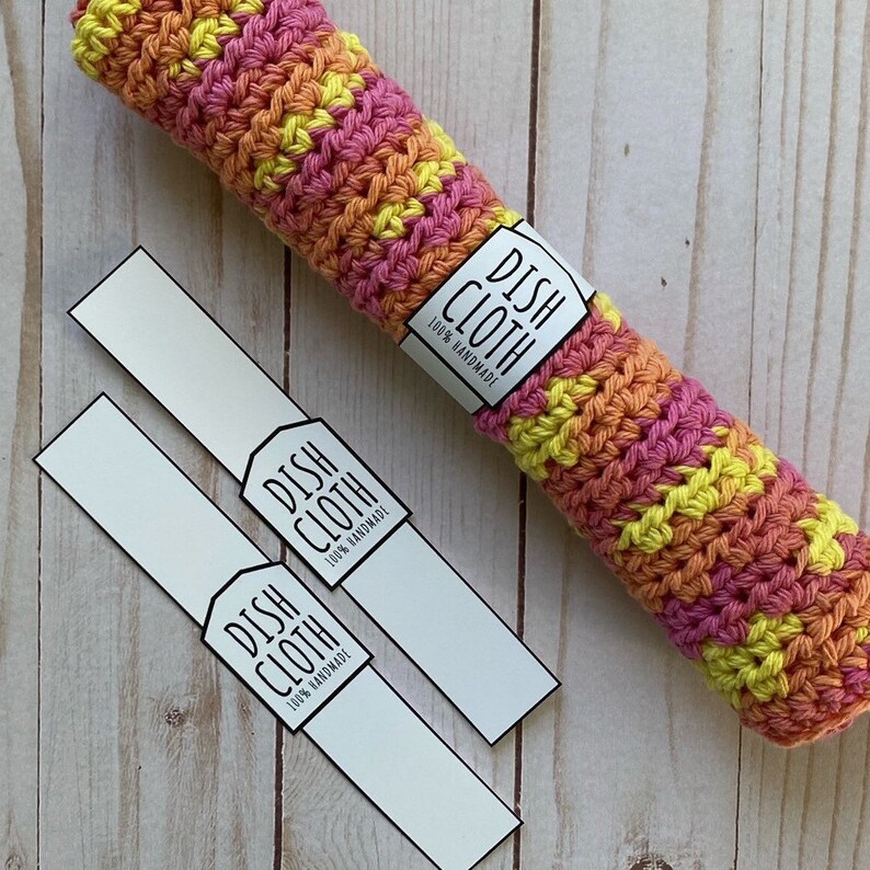 PRINTABLE Dish Cloth Wraps Price Labels for Crocheted or - Etsy