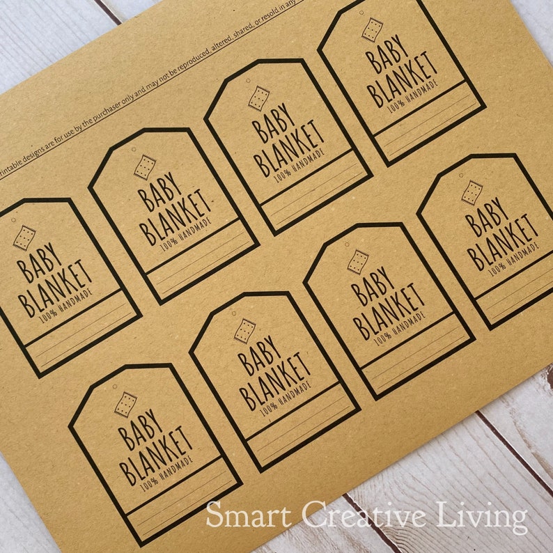PRINTABLE Baby Blanket Tags - Price Labels for Crocheted or Knit ...