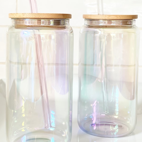 Glass Tumbler With Straw and Lid - Etsy