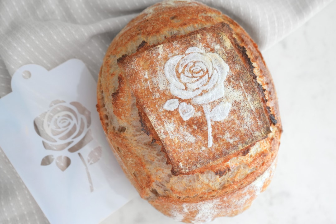 Bread Art Stencil – Rose // Sourdough Stencil // Sourdough Art - Etsy