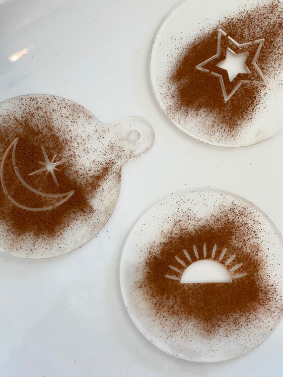 Celestial Coffee Collection // Set of 3 Coffee Stencils | Etsy