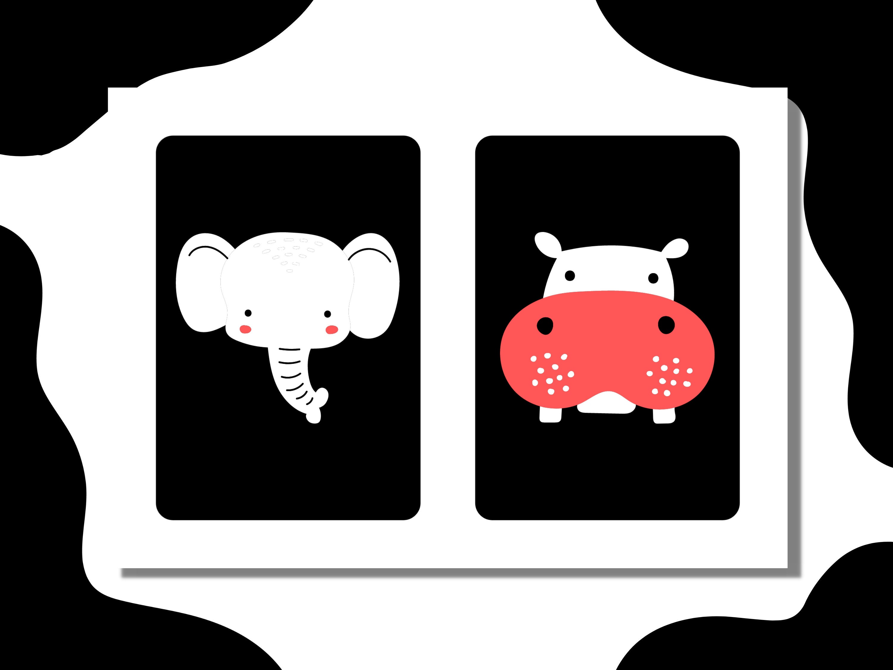 High Contrast Flashcards in Black, Red, and White Flashcards Sensory ...