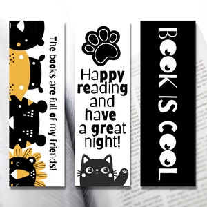 Printable Bookmark Set, Kids Printable Bookmarks, Instant Download ...