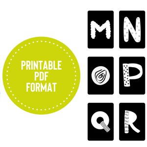 Black and White Flashcards With Happy Alphabet, Sensory Black and White ...