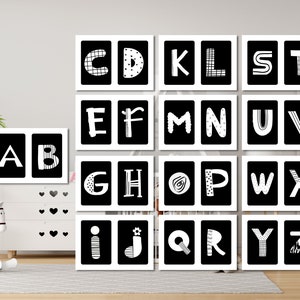 Printable Black and White High Contrast Cards, Set of 80 Baby Cards ...