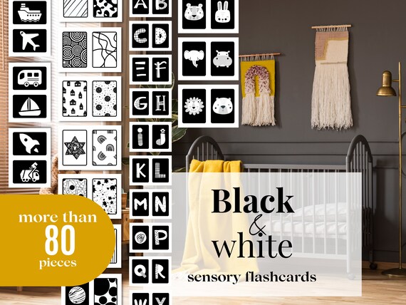 Printable Black and White High Contrast Cards Set of 80 Baby | Etsy