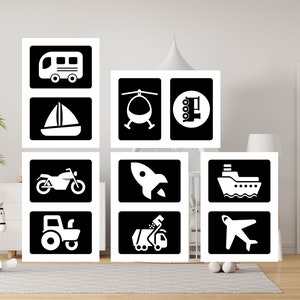 Printable Black and White High Contrast Cards, Set of 80 Baby Cards ...