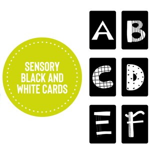 Black and White Flashcards With Happy Alphabet, Sensory Black and White ...