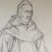 Pencil Drawing 'seated Priest', C1950s, C.D. Finley - Etsy