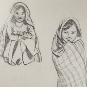 Original Pencil Sketch, 'girl Study', Susan Beatrice Pearce (1878-1980 ...