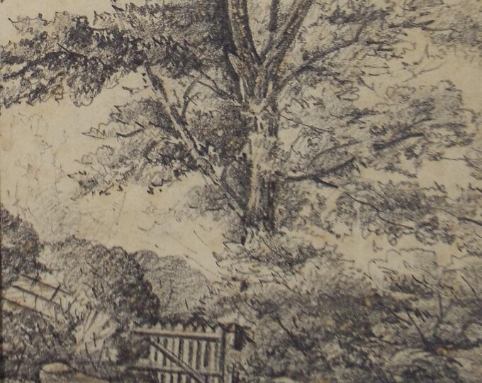 Original Pencil Drawing, Gate Leading to Mr. Grosers Cottage' , Dated ...