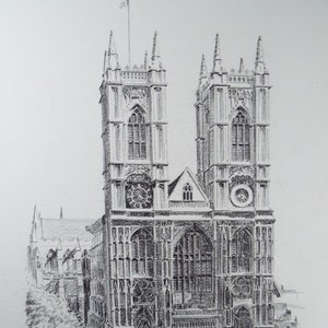 Original Pencil Drawing Westminster Abbey Late 20th Century - Etsy