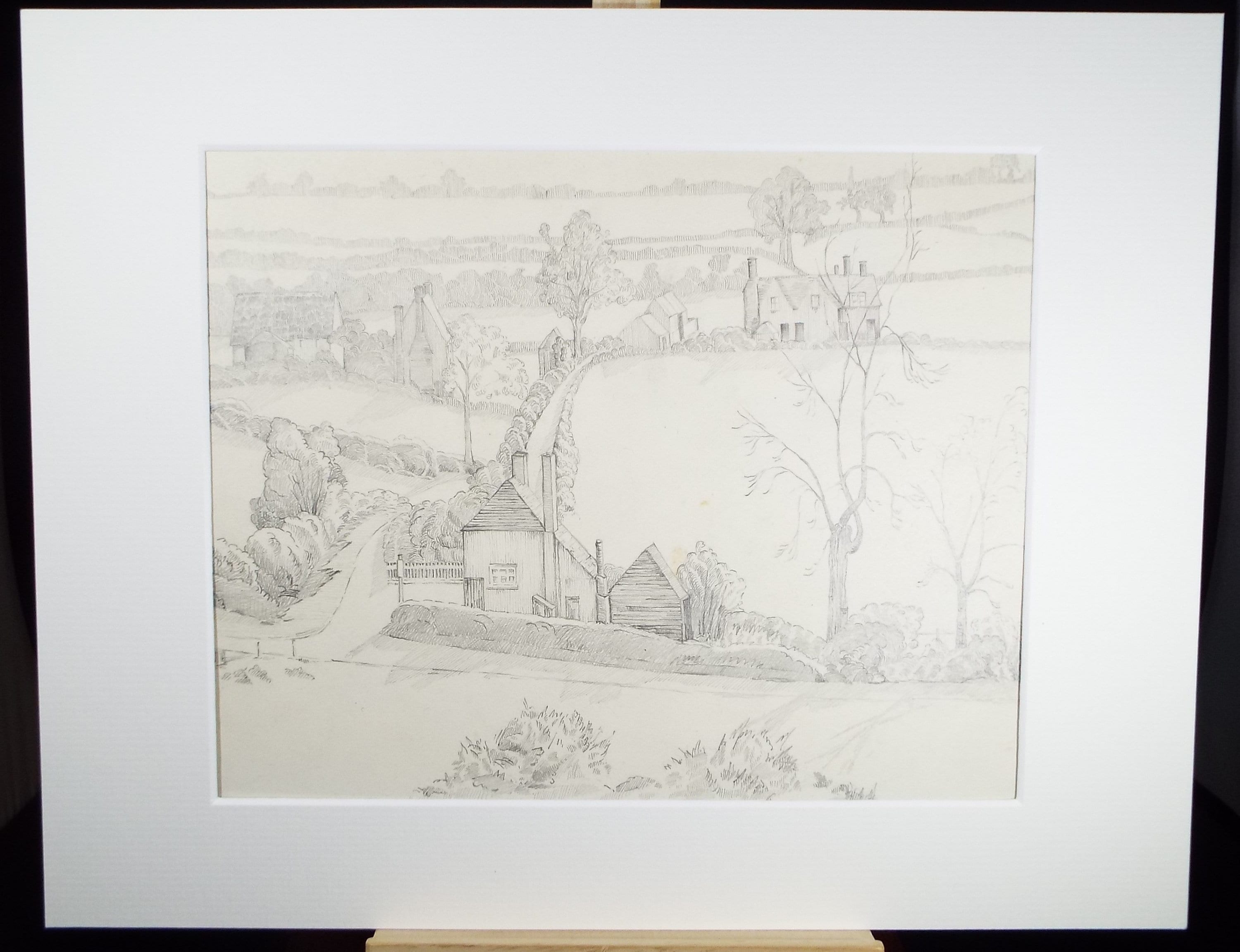 Original Pencil Drawing 'the Hamlet' Circa - Etsy