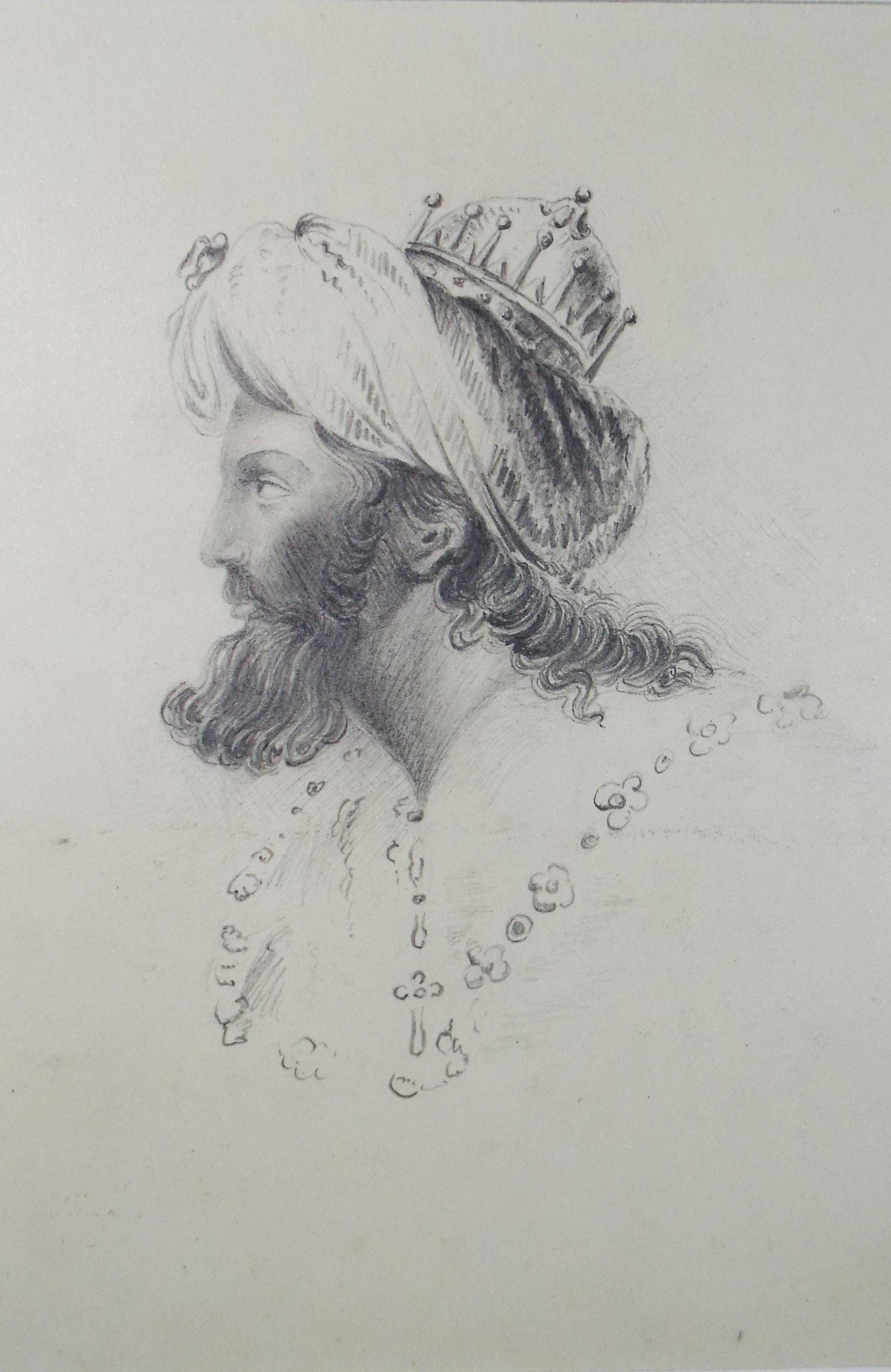 Original Pencil Sketch,'arabic Prince', Circa 1870, Artist Unknown - Etsy