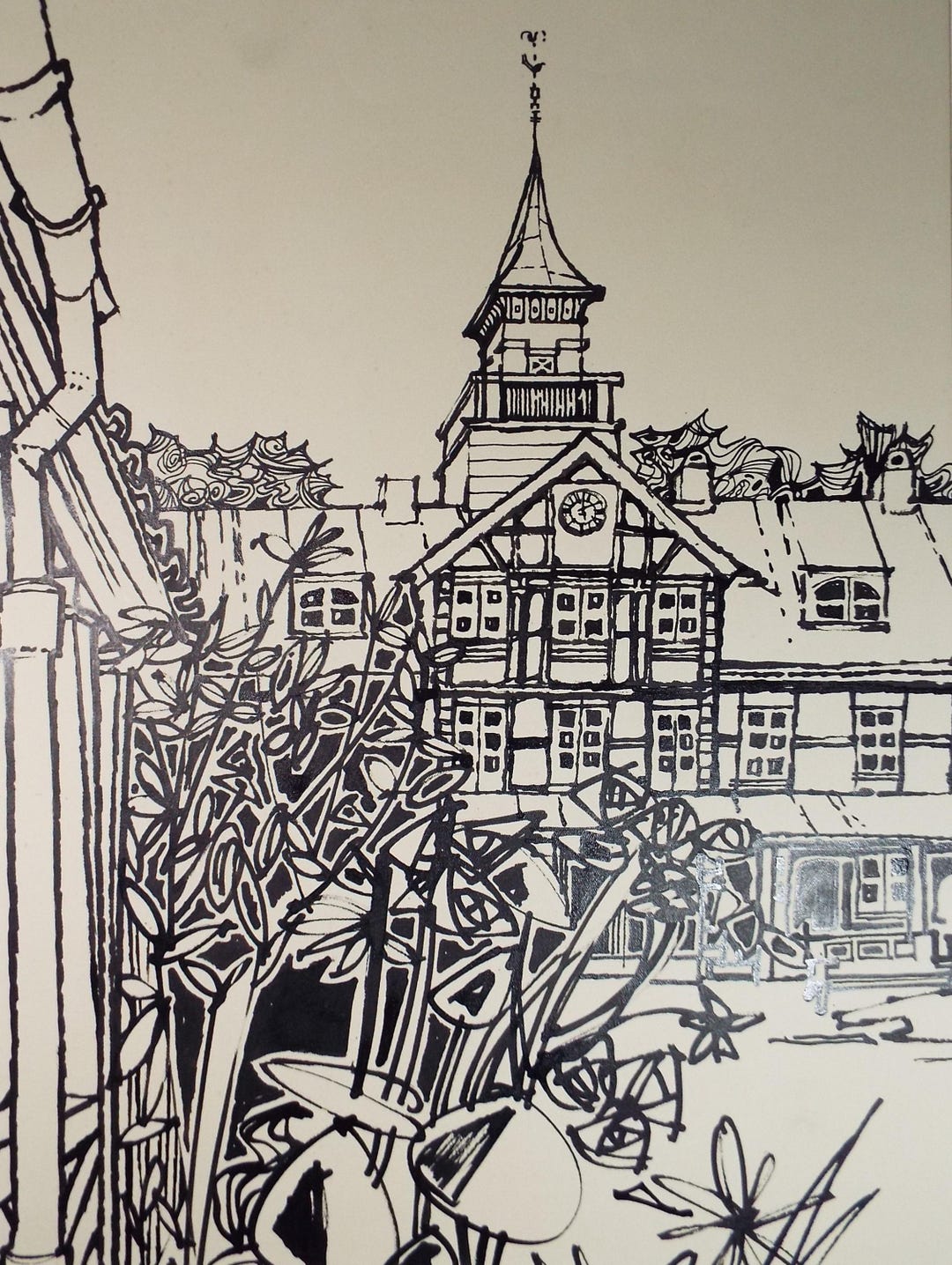Original Ink Drawing , 'oslo Bymuseum', John Hambleton Holdcroft (1926 ...
