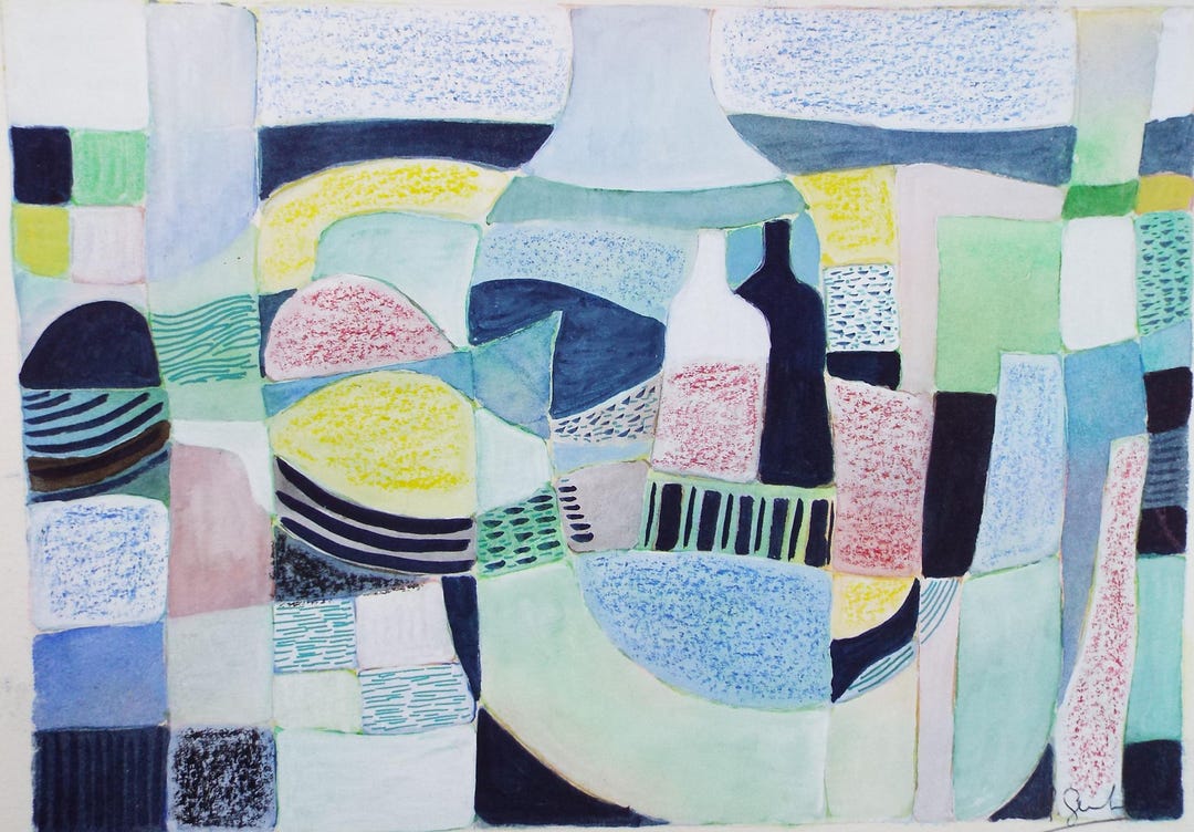 Original Watercolour & Pastel,' Abstract Forms', Maria Geurten (1929 ...