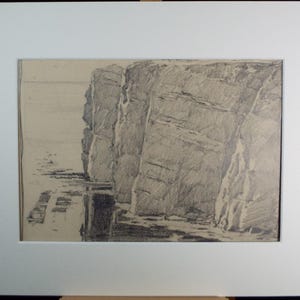 Original Pencil Drawing, 'helgoland', Dated 1904, Hans Von Heider (1867 ...