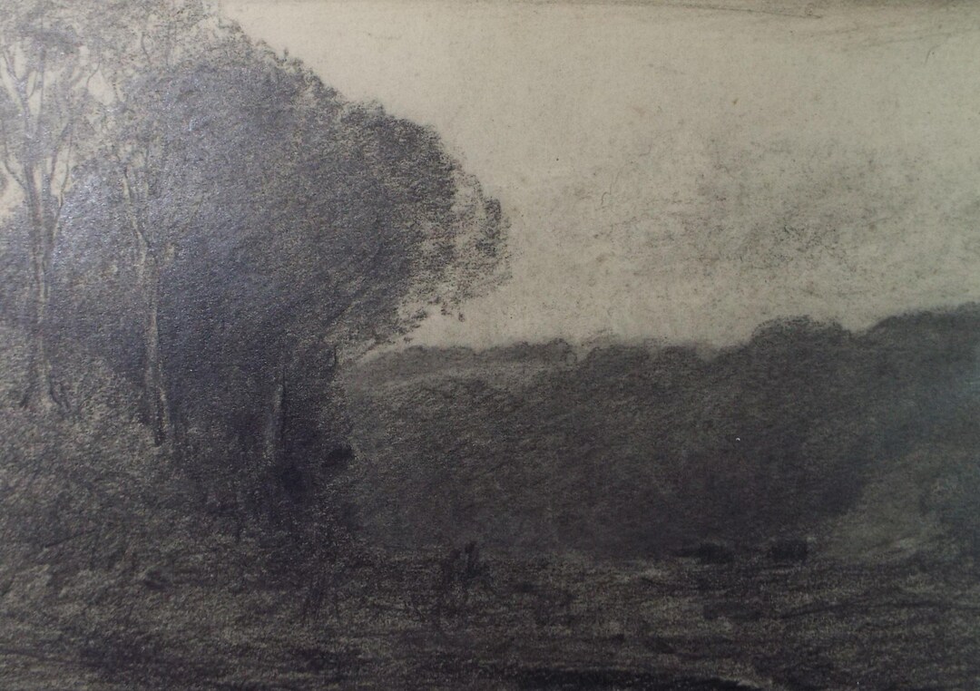 Original Pencil Drawing, 'landscape With Trees', David Waterson RE FSA ...