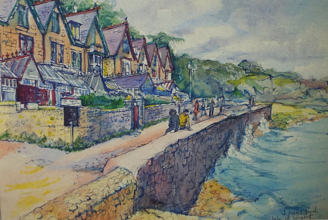 Original Watercolour, 'shanklin, Isle of Wight, Circa 1980's, Dated ...