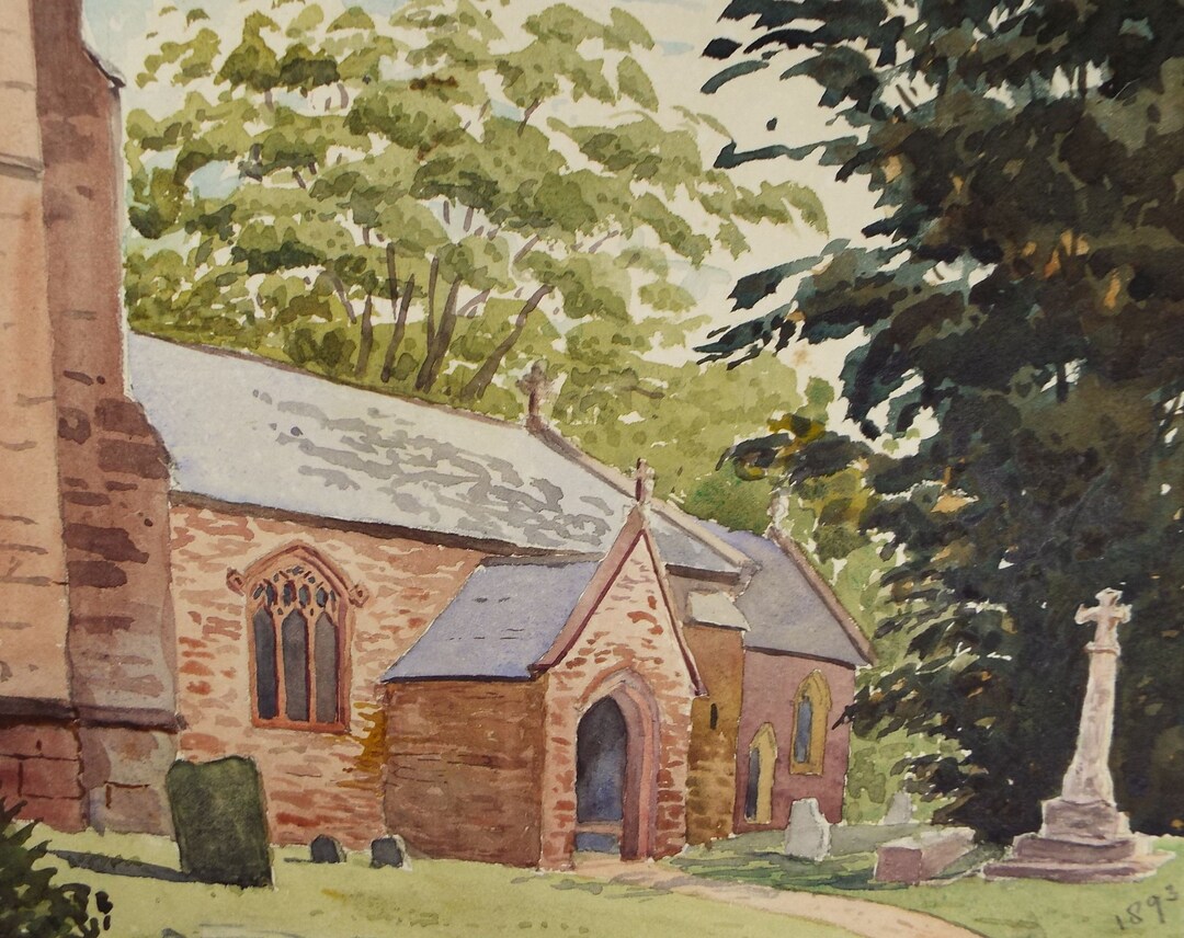 Original Watercolour,' Maxstoke Church', Dated 1893, Artist Unknown - Etsy