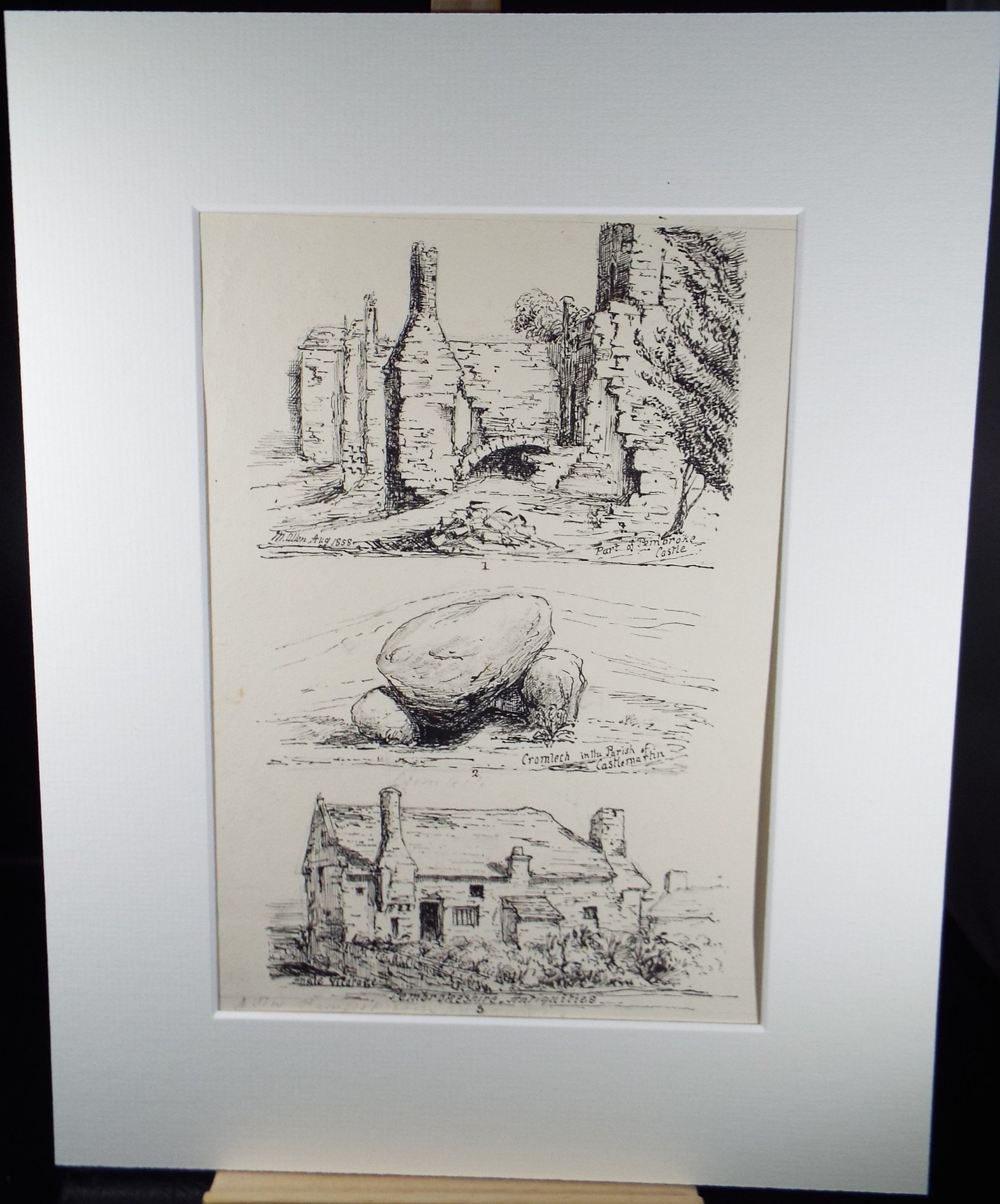 Original Pen and Ink Drawing, 'three View of Pembrokeshire', Late 19th ...