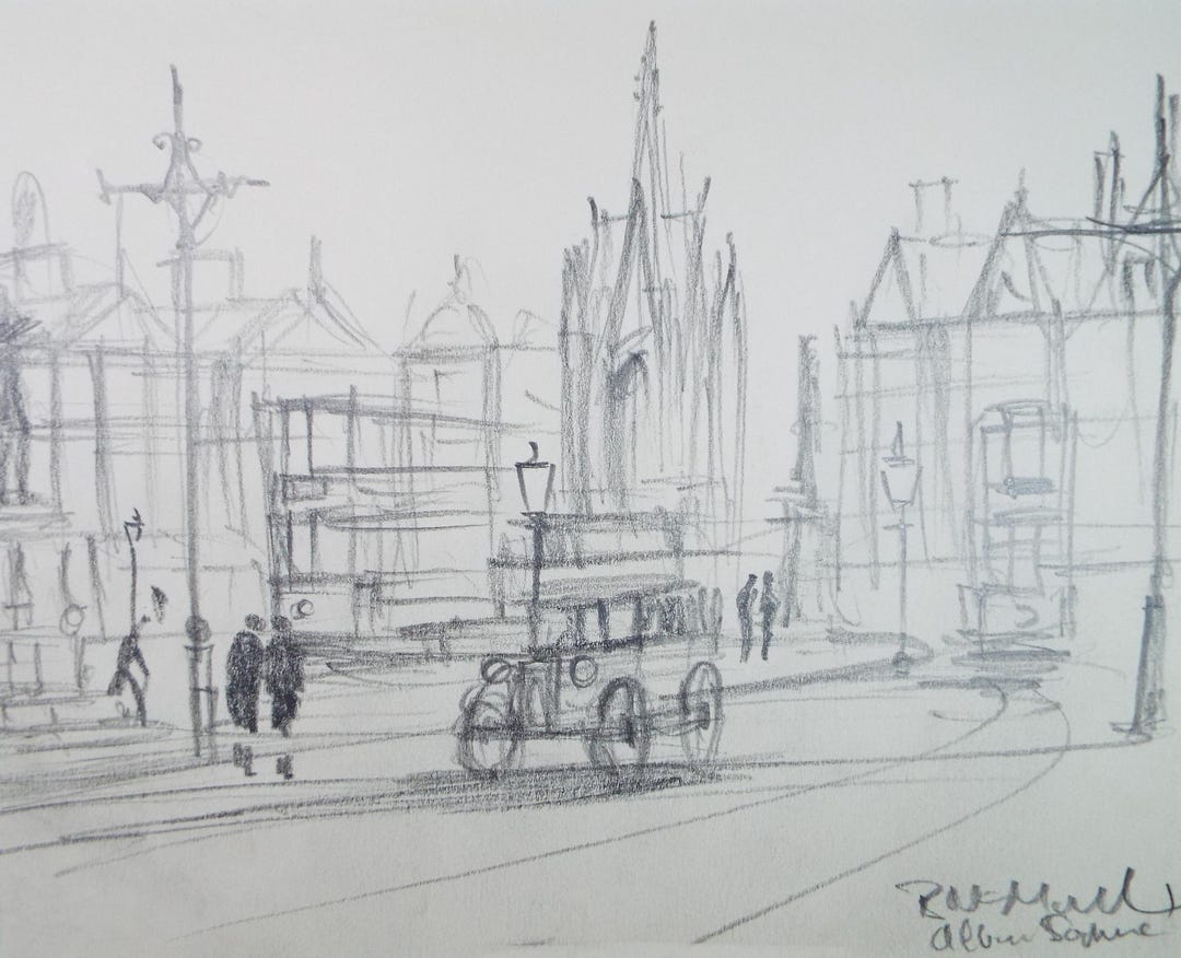 Original Pencil Drawing, 'albert Square, Manchester', Bernard Mcmullen ...