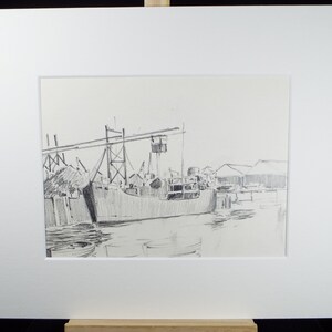 Original Pencil Drawing, 'unloading Cargo', Circa 1990's , Artist ...