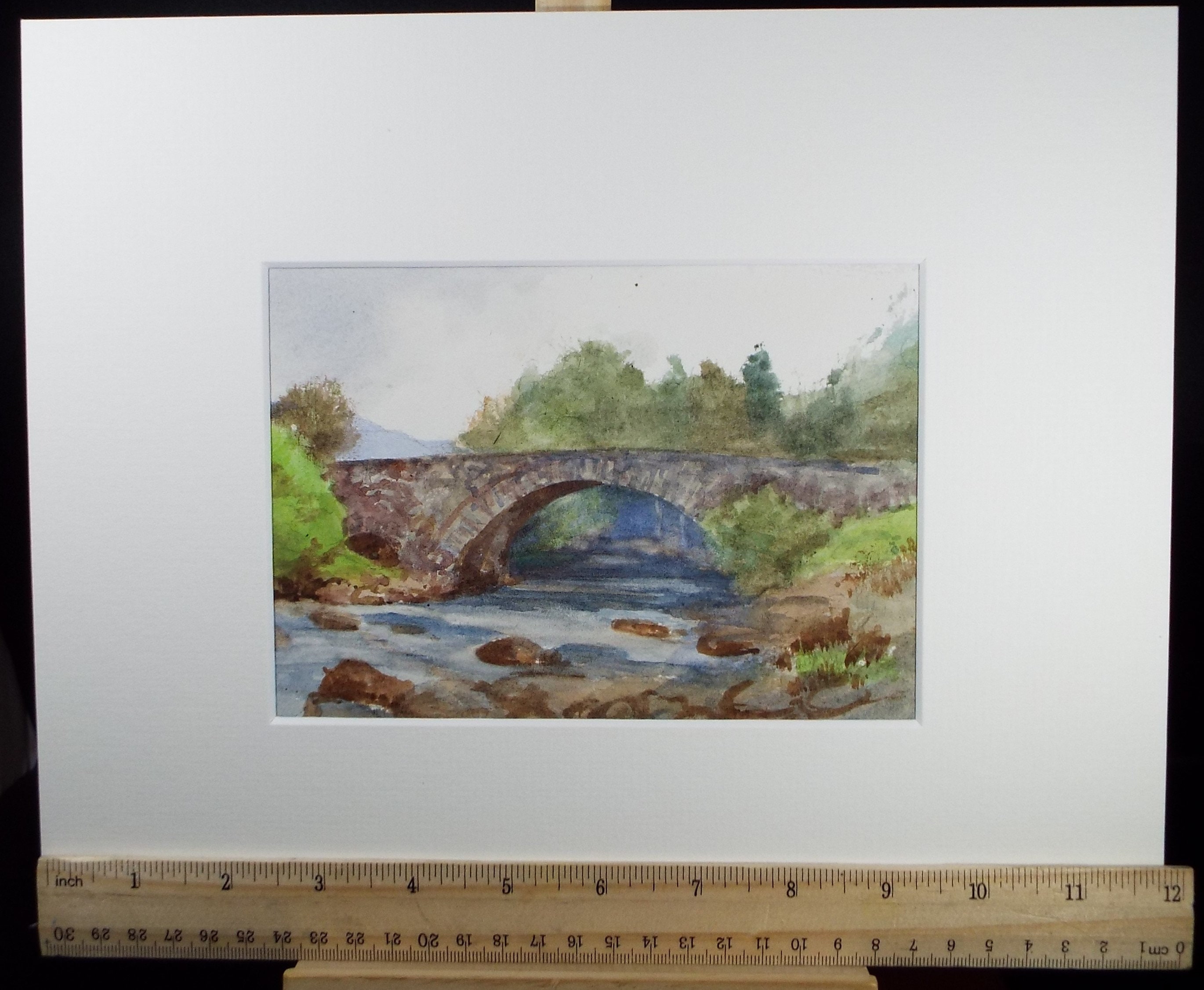 Original Watercolour Sketch, 'stone Bridge Over the River', C1910 ...