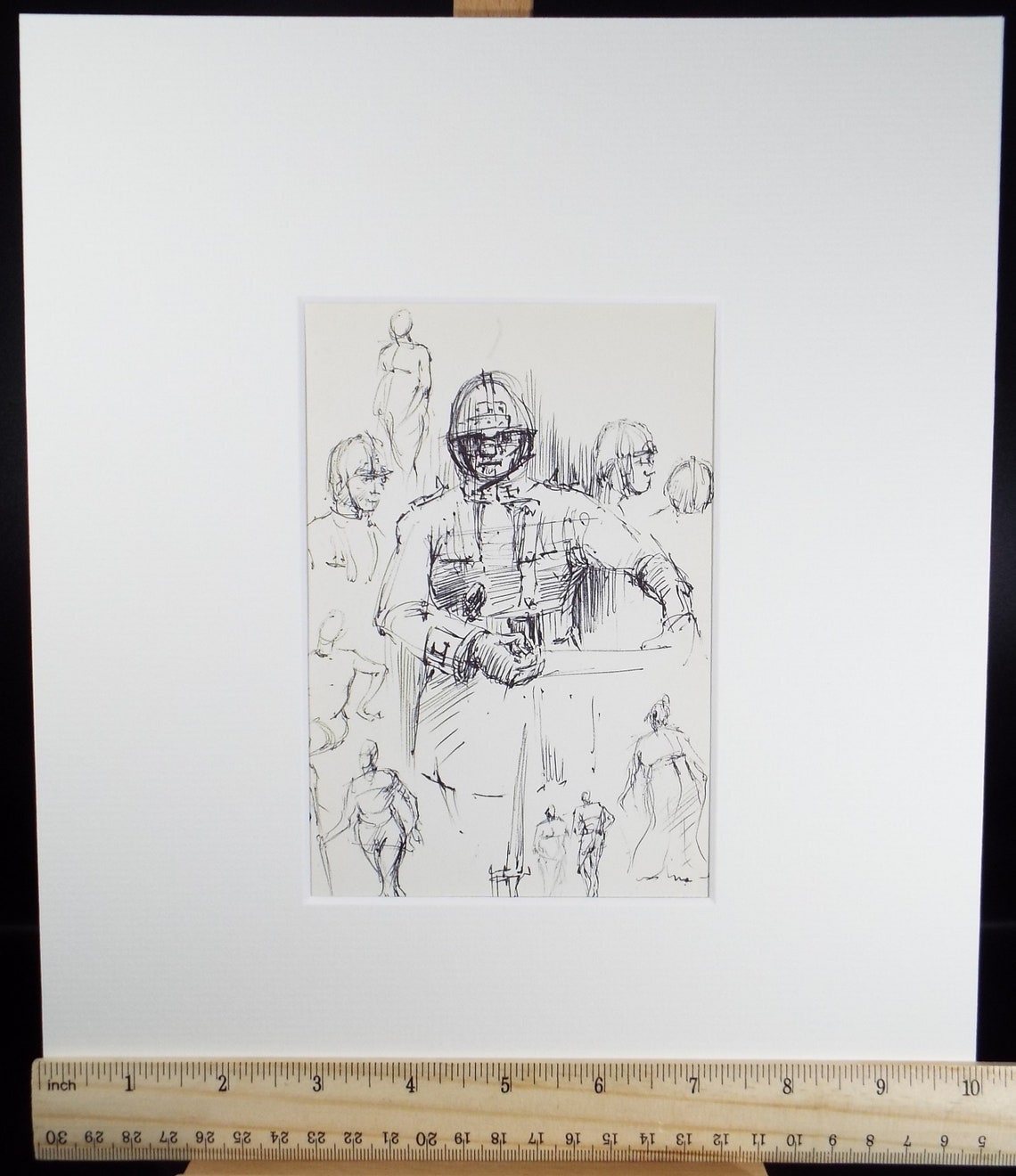 Original Pen & Ink Drawing, 'fire Fighter', Hugh Mckenzie (1909-2005 ...