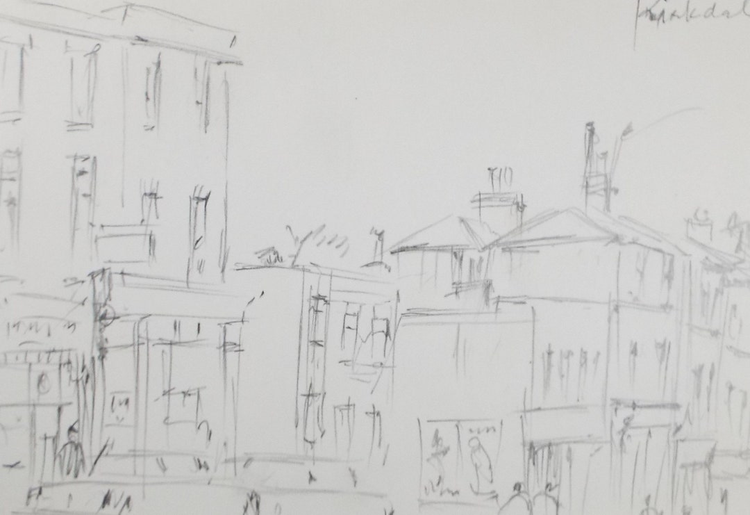 Original Pencil Drawing, 'kirkdale', Hugh Mckenzie (1909-2005), Mid ...