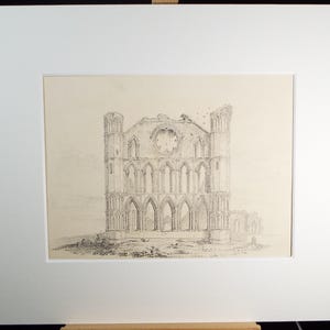 Original Pencil Drawing,'elgin Cathedral', Early 19th Century, Artist ...