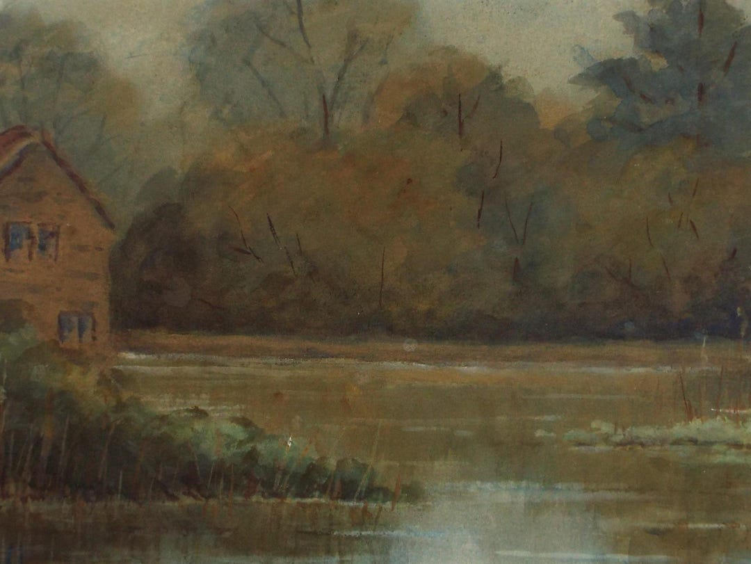 Original Watercolour, 'the Mere', Circa 1890, Artist Unknown - Etsy