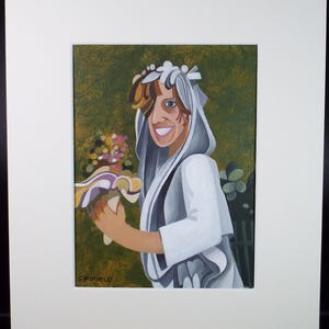 Original Watercolour Gouache , 'liz Getting Married', Colin Fifield ...