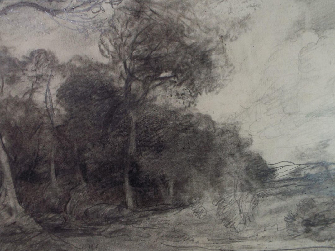 Original Pencil Drawing, 'wooded Landscape', David Waterson RE FSA ...