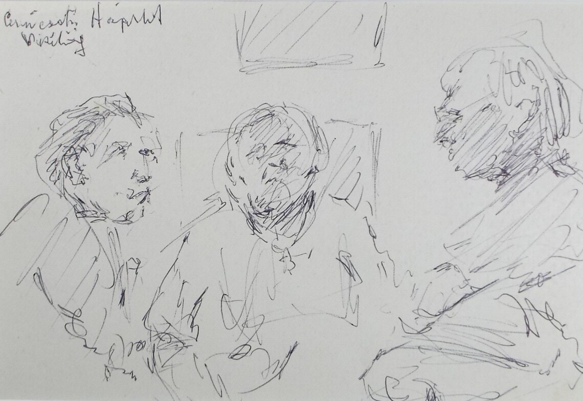 Original Pen & Ink Drawing, 'hospital Visiting', Hugh Mckenzie (1909 ...