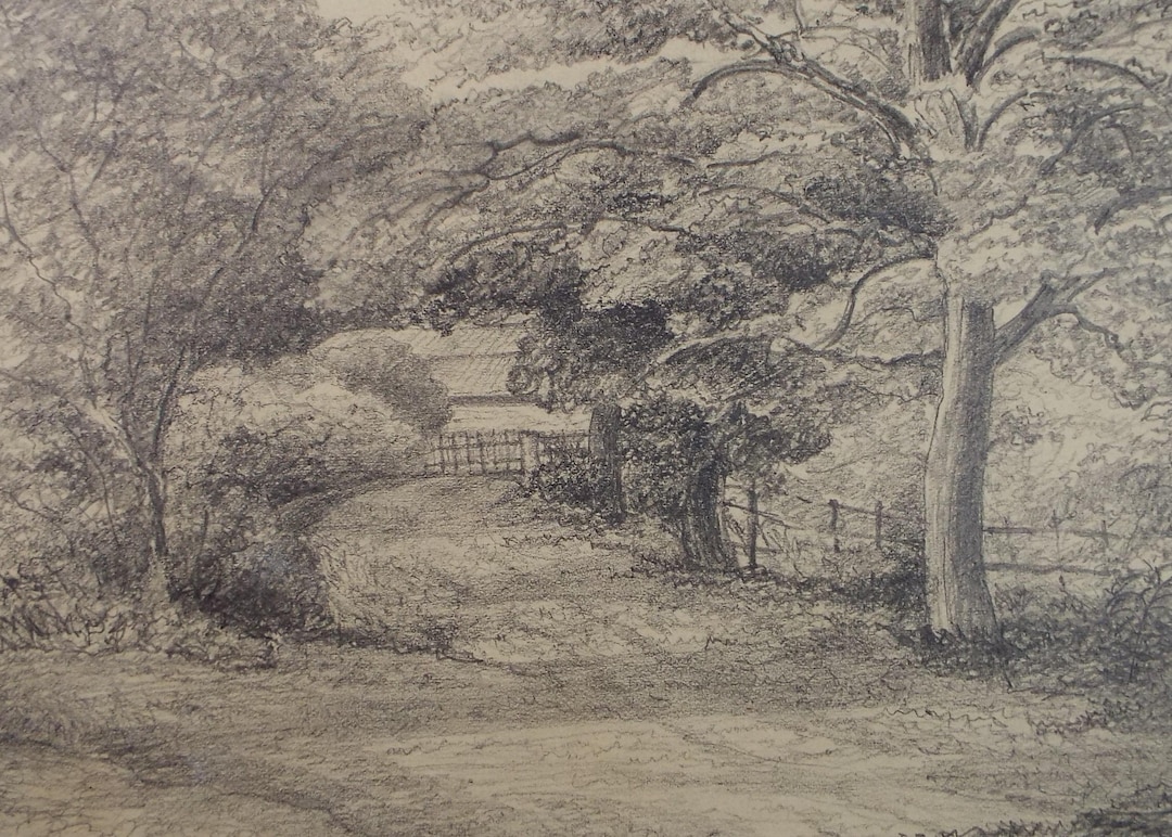 Original Pencil Drawing, 'beeston Park', Dated 1875, Artist Unknown - Etsy